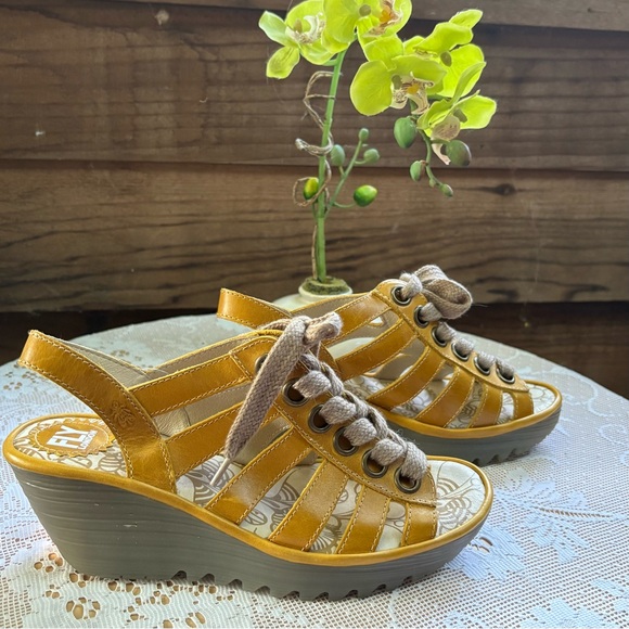 Fly London | Shoes | Fly London Mustard Yellow Strappy Sandals | Poshmark
